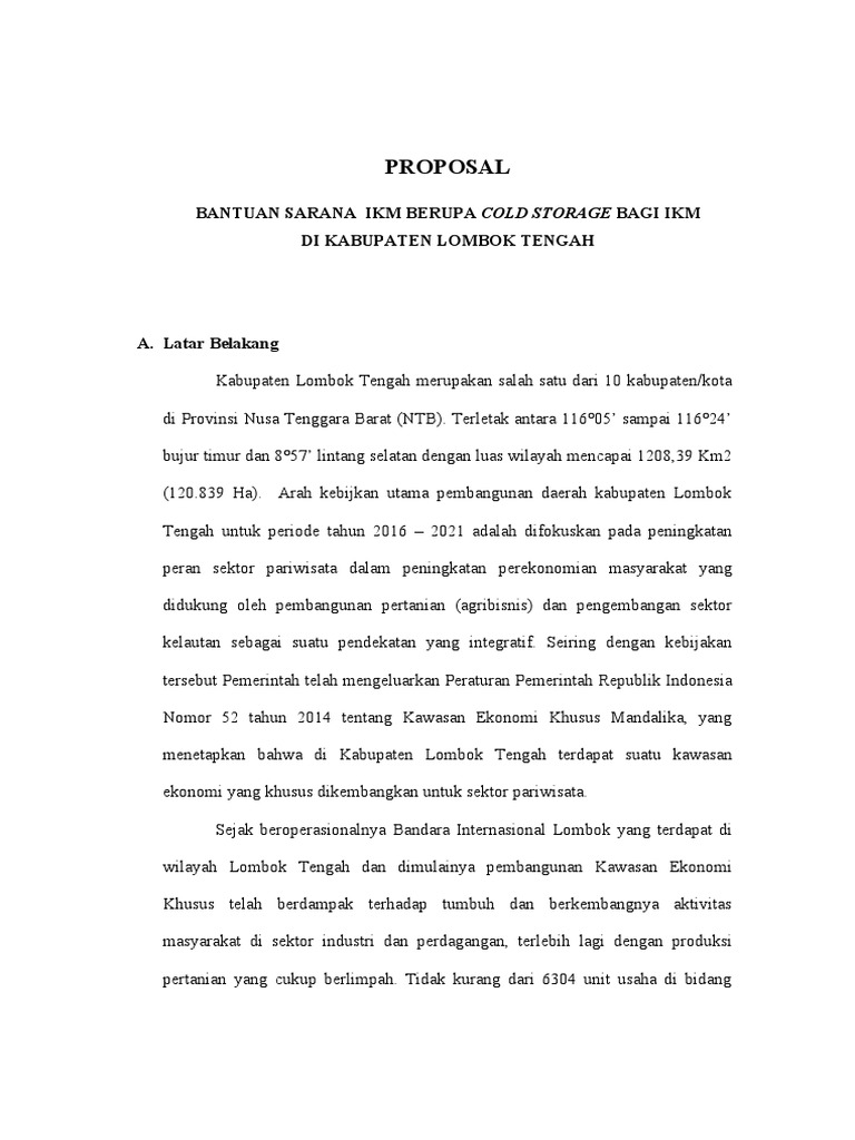 Proposal Cool Storage | PDF