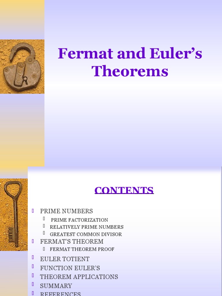 Fermat and Euler's Theorems | PDF | Numbers | Number Theory