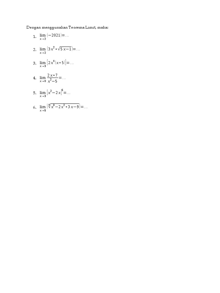 Contoh Soal Teorema Limit | PDF