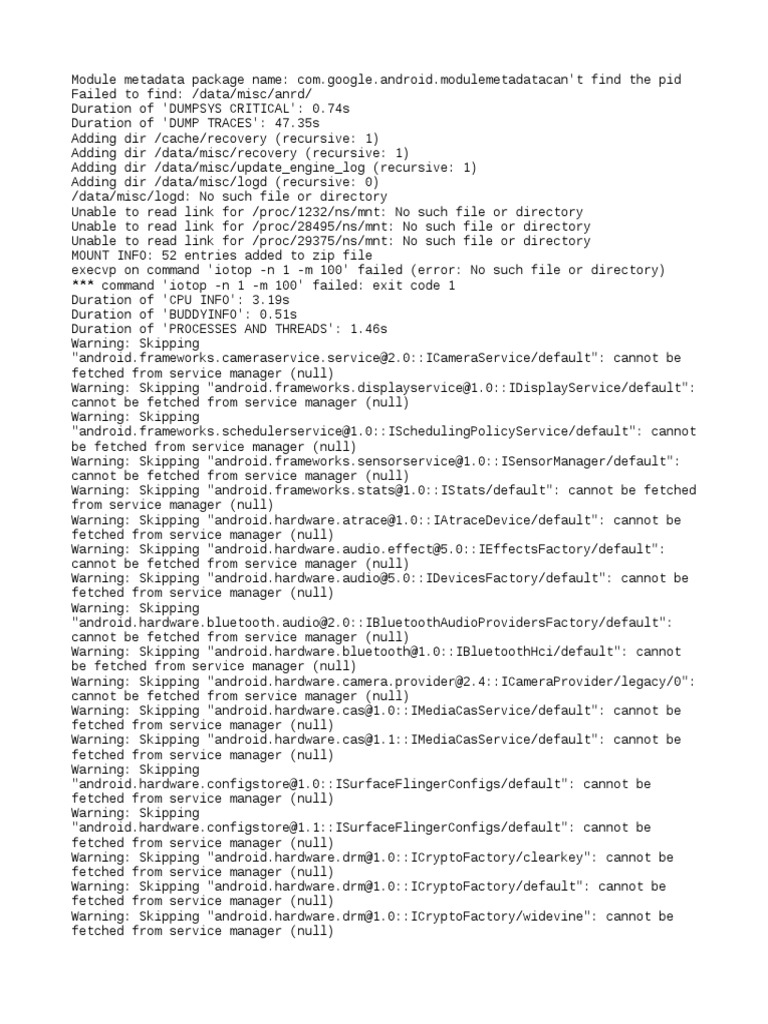 Bugreport mh5lm 8m - XF QKQ1.200308.002 2021 03 09 15 54 32 Dumpstate - Log 29314 | PDF ...