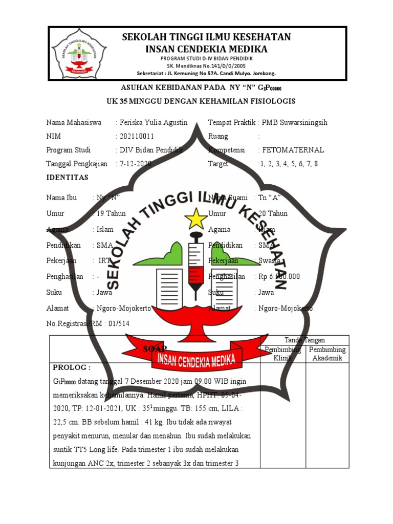Soap Note Anc Fisiologis | PDF