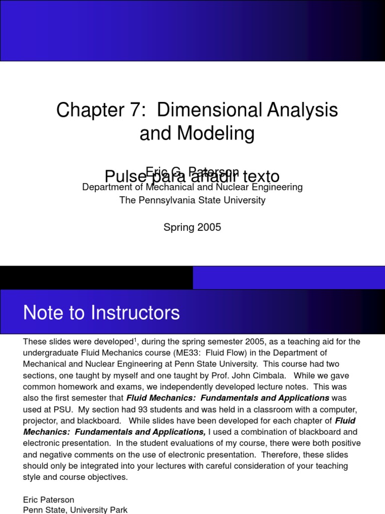 Week1 Dimensional Analysis | PDF | Fluid Dynamics | Reynolds Number