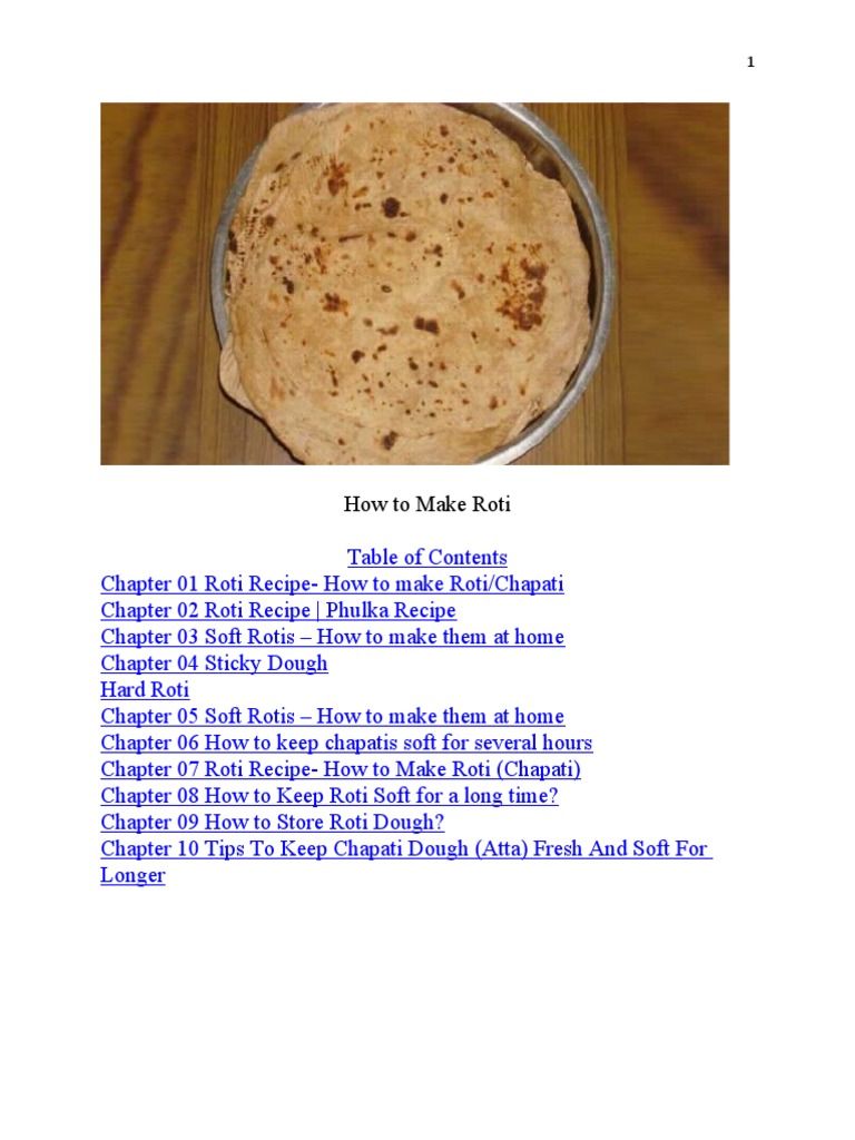 How To Make Roti Chapati | PDF | South Asian Cuisine | Dough