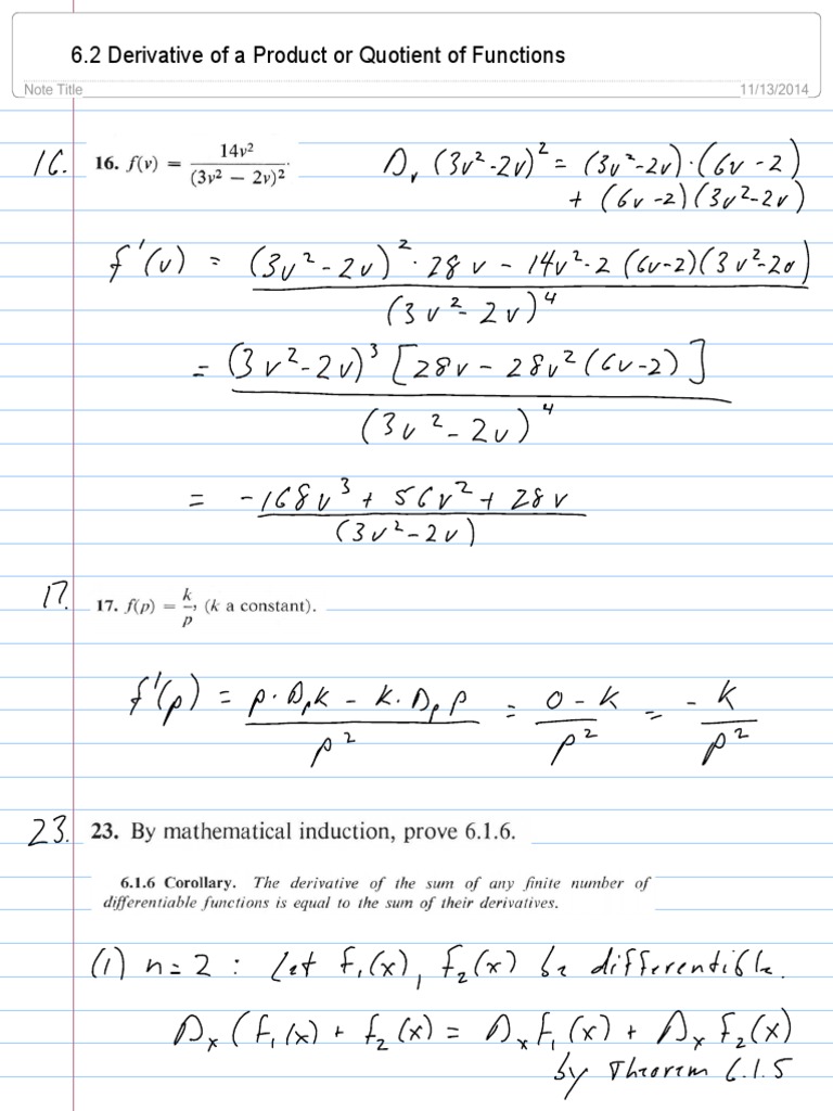 06 Chapter 6 Formulas For Differentiation of Algebraic Functions | PDF