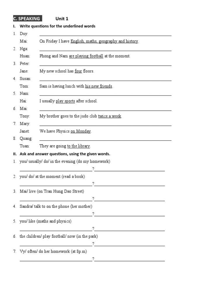 Question Formation Practice for English | PDF