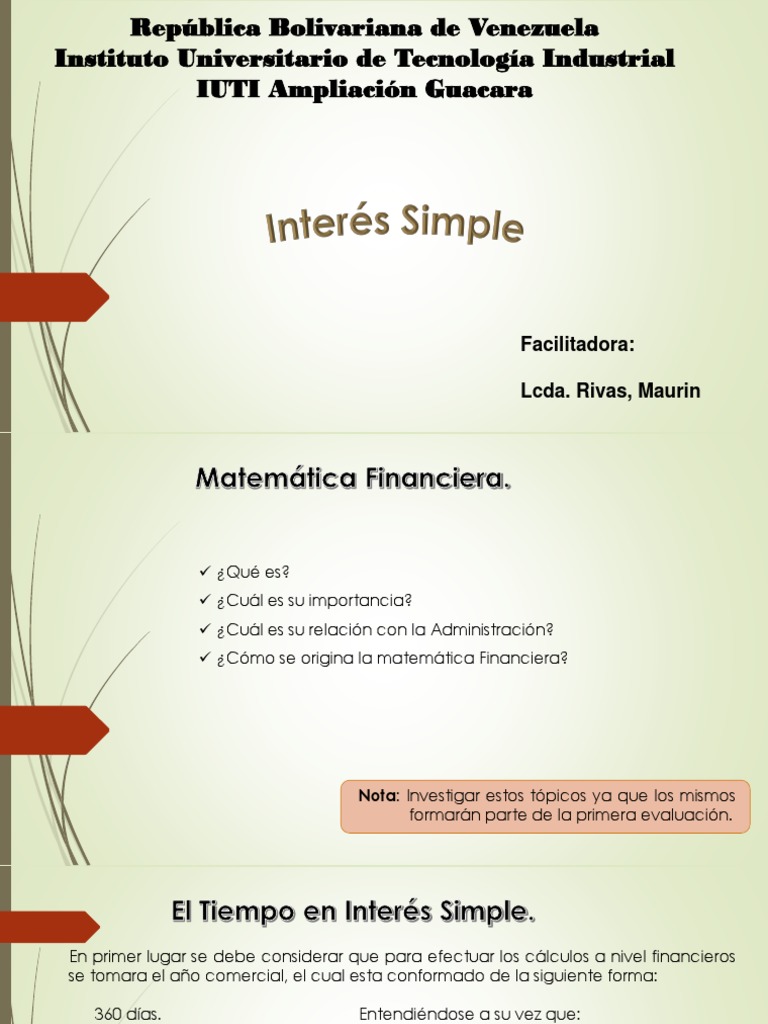 Interés Simple Teoría | PDF | Enseñanza de matemática | Dinero