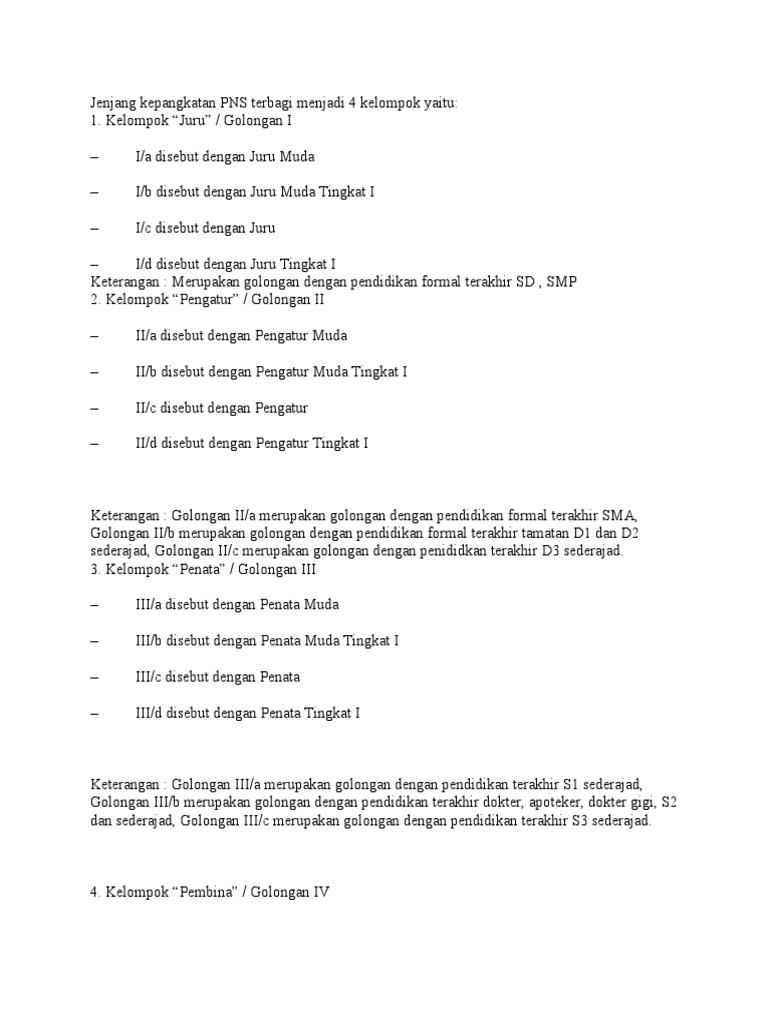Struktur Eselon Jabatan PNS | PDF | Ilmu Sosial