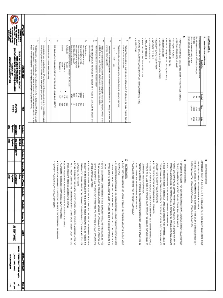 Prestressing Schedule and Procedures for Post-Tensioned Concrete Box ...