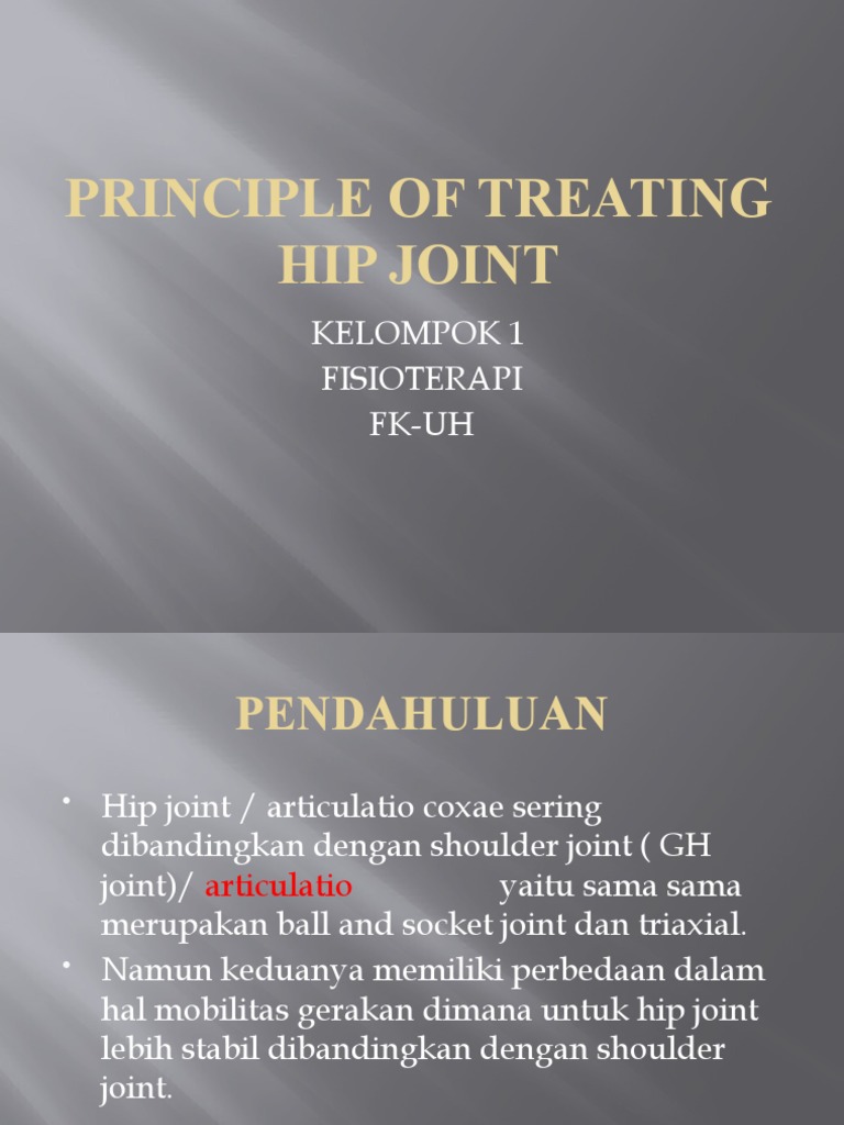 Principle of Treating Hip Joint | PDF