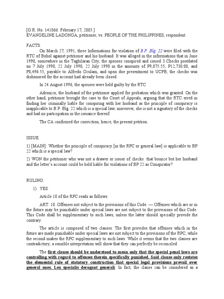 1 Ladonga Vs People Digest | PDF | Conspiracy (Criminal) | Public Sphere