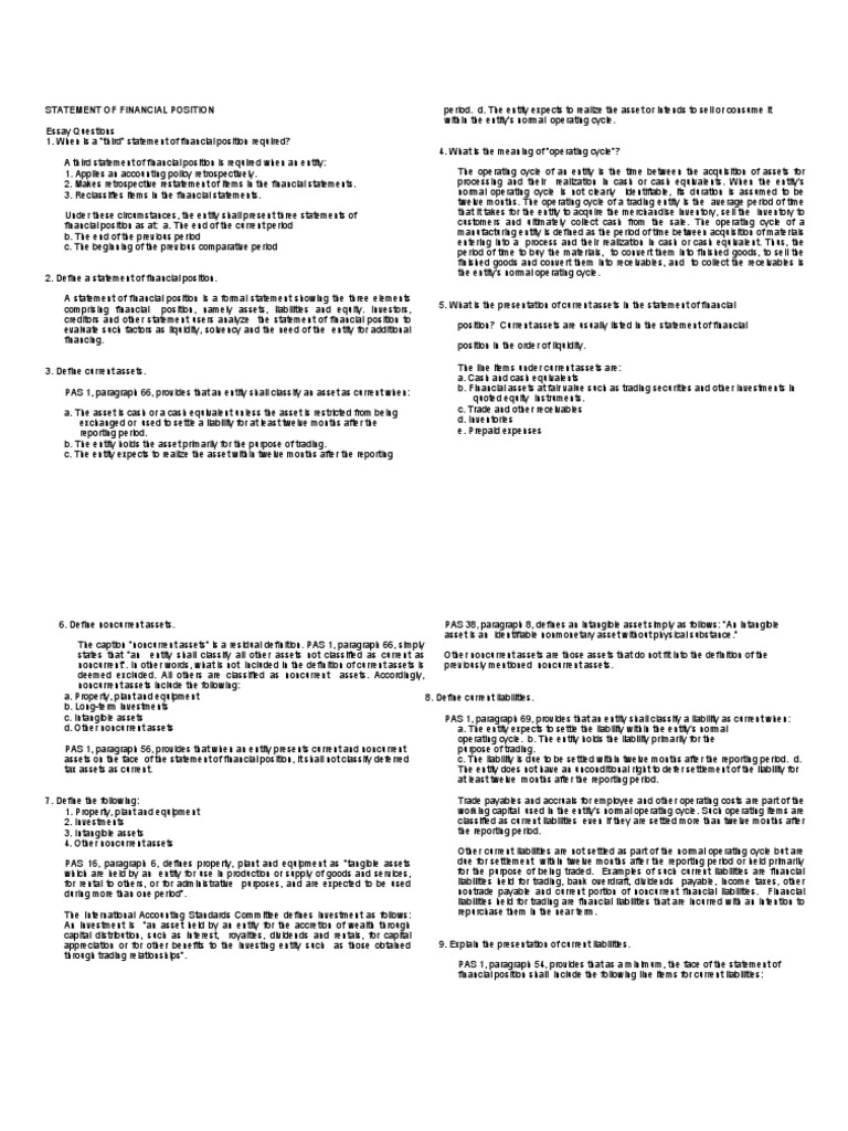 Statement of Financial Position | PDF | Equity (Finance) | Retained ...
