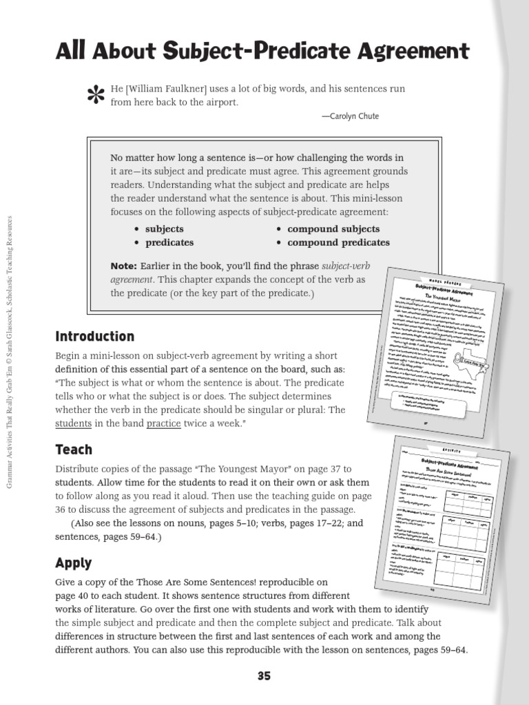 All About Subject-Predicate Agreement: - Subjects - Compound Subjects ...