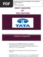 SWOT Analysis For TATA Motors | PDF | Marketing | Car