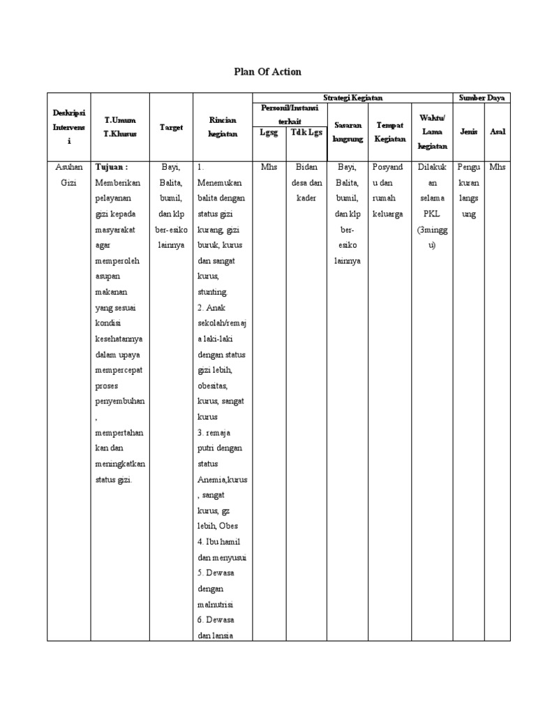 Plan of Action (POA) | PDF
