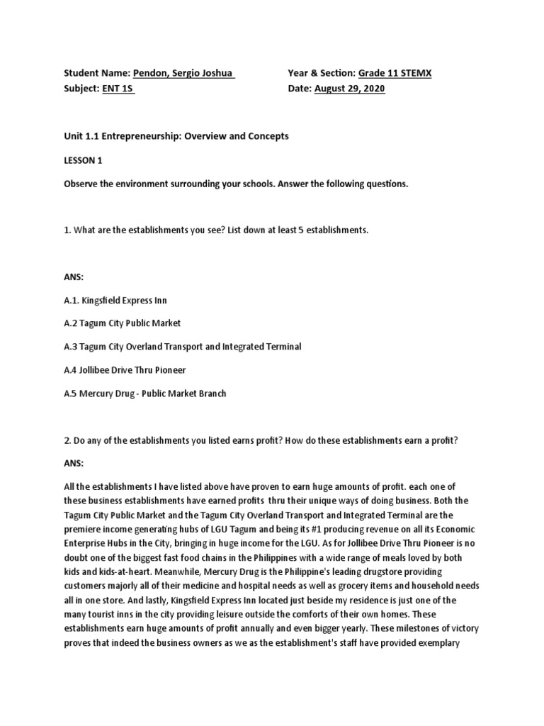Kingsfield Express Inn Overview | PDF | Entrepreneurship | Competence ...
