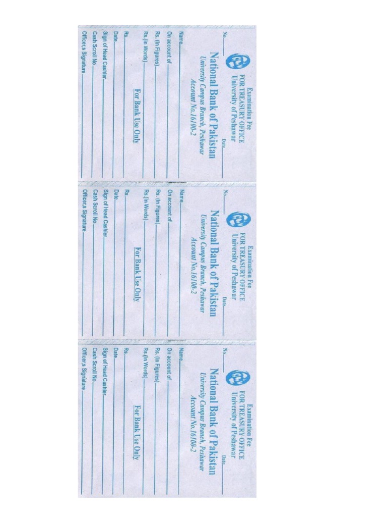NCB Bank Slip