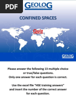 Confined Space Quiz Answer Key | PDF | Safety | Working Conditions