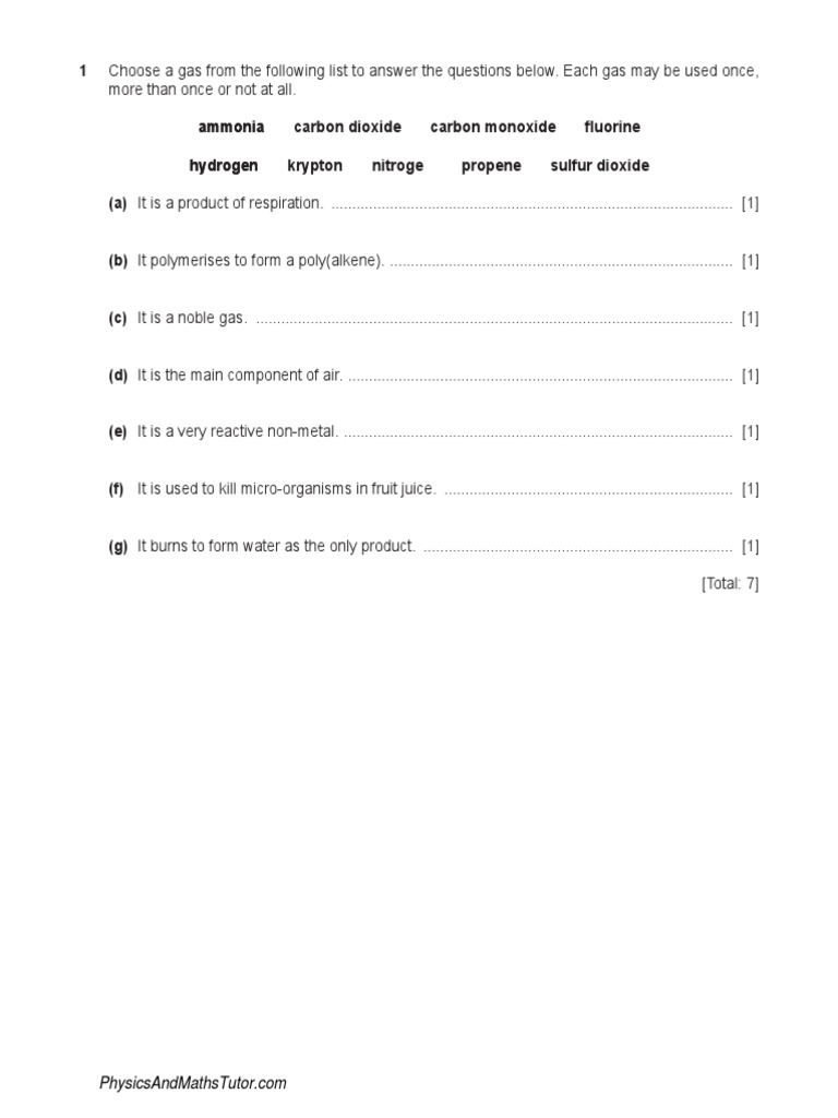 Identification of Ions & Gases QP | PDF | Oxide | Iodine
