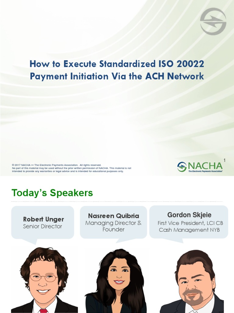 How To Execute Standardized ISO 20022 Payment Initiation Via The ACH ...