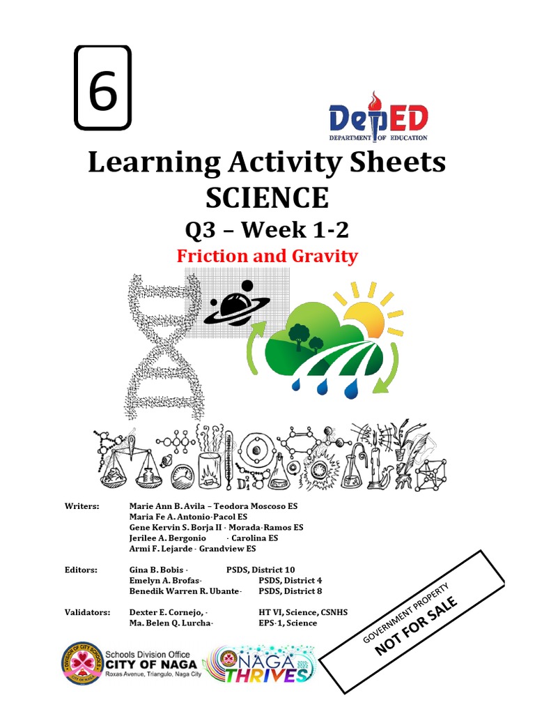 Learning Activity Sheets Science: Q3 - Week 1-2 | PDF | Friction | Gravity