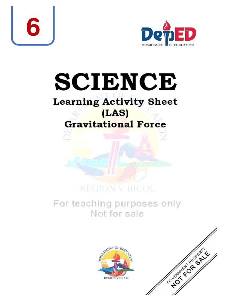 Science: Learning Activity Sheet (LAS) Gravitational Force | PDF ...