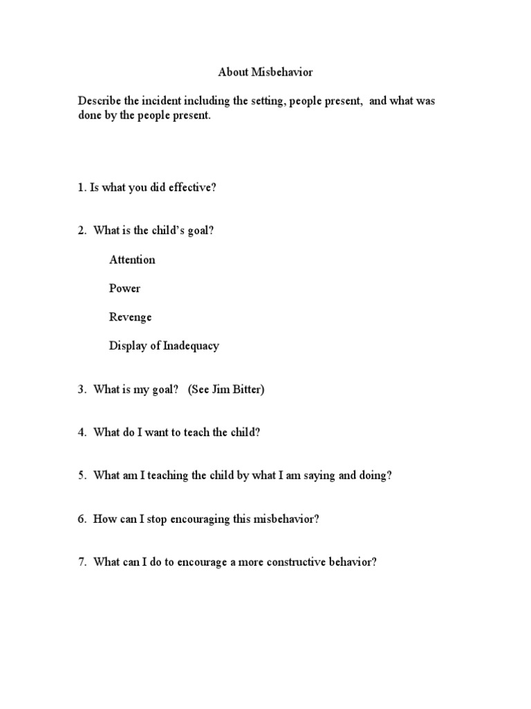 About Misbehavior | PDF | Career & Growth