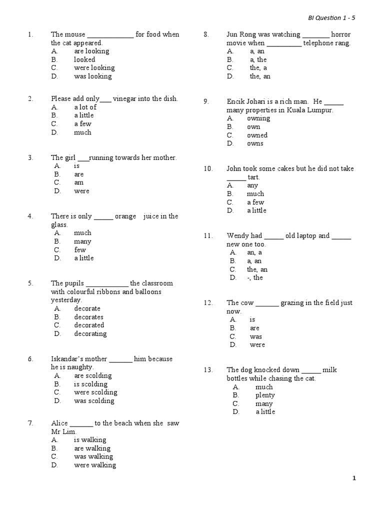 Grammar Exercise | PDF | Foods