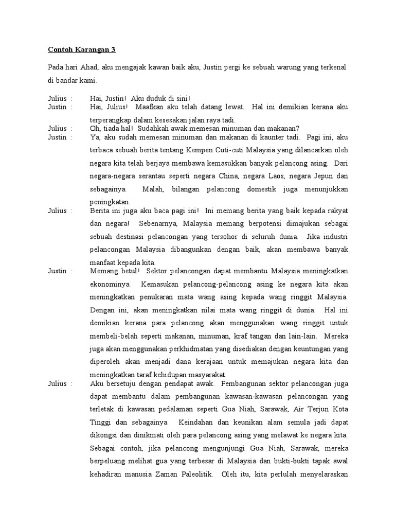 Contoh Karangan (Dialog) | PDF