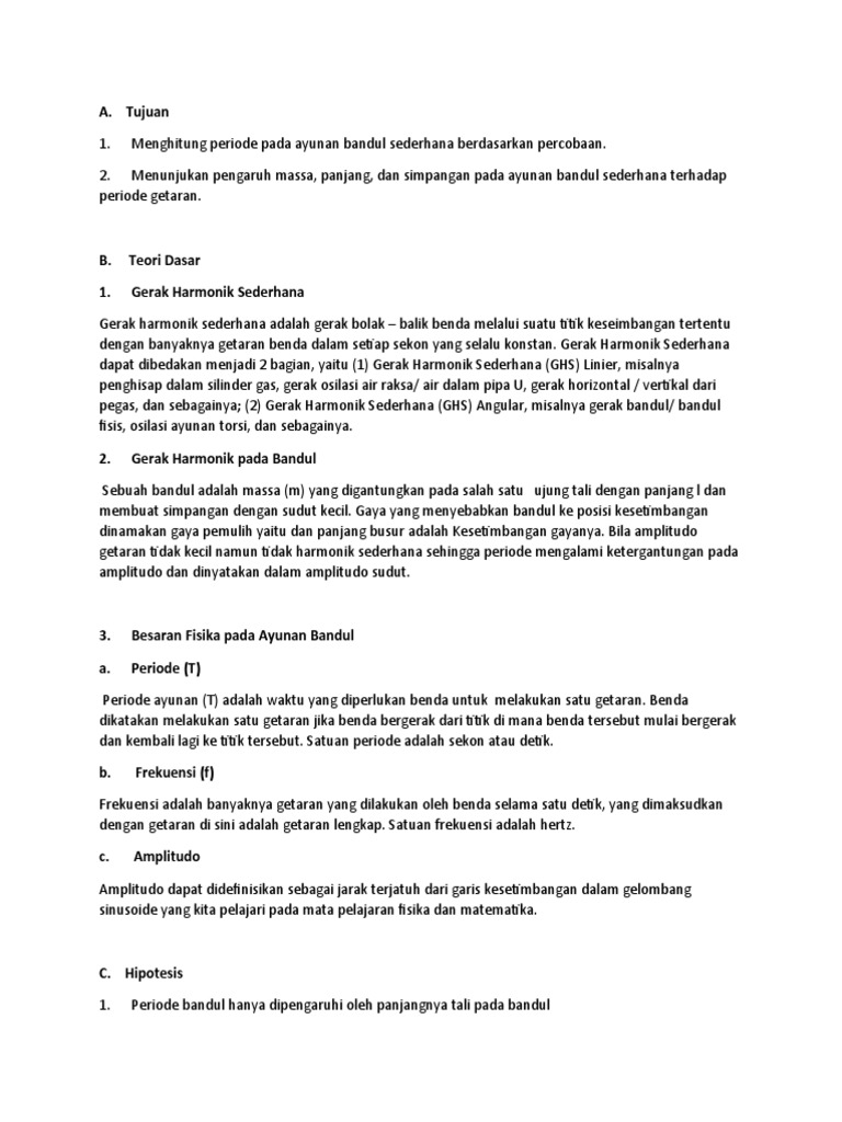 Pengaruh Panjang Tali pada Periode Bandul | PDF | Sains & Matematika ...