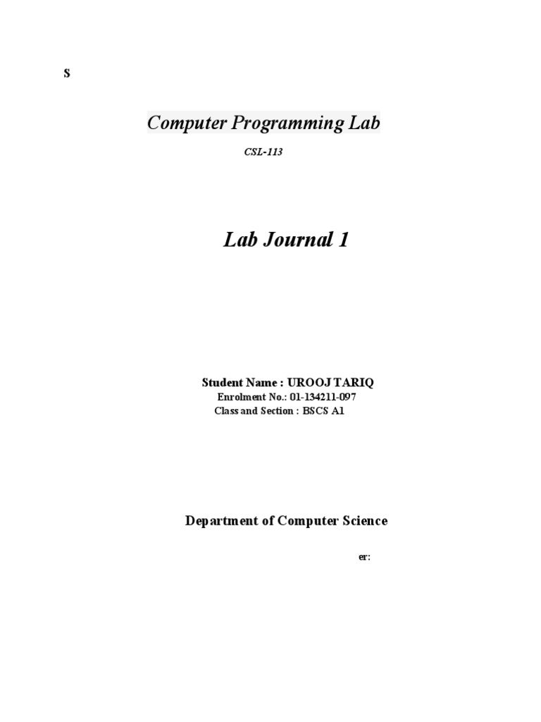 Computer Programming Lab | PDF | Namespace | Compiler