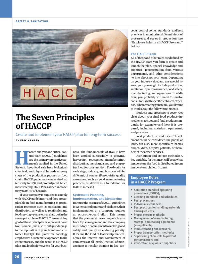The Seven Principles of Haccp: Create and Implement Your HACCP Plan For ...