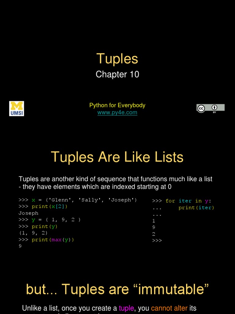 Tuples: Python For Everybody | Download Free PDF | Computer Programming | Software Engineering