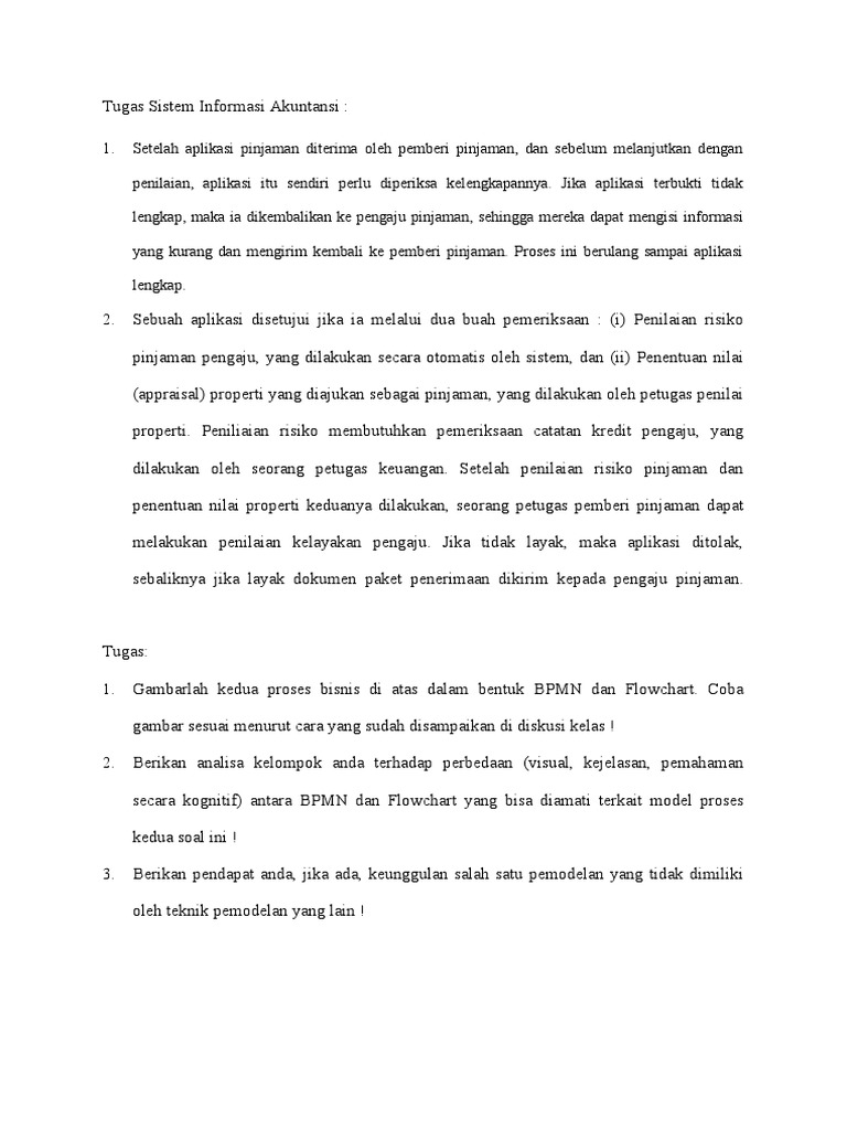 Tugas 2 SIA - BPMN & Flowchart | PDF