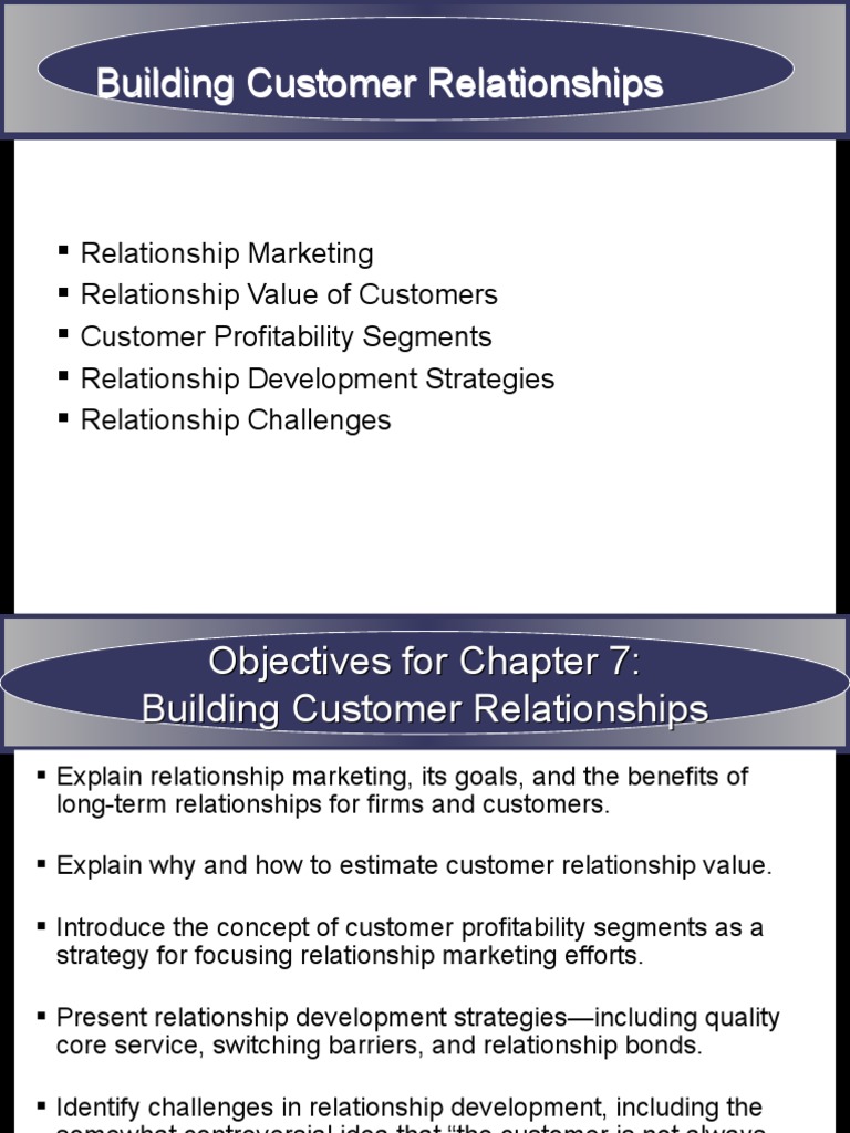 Chap007 Building Customer Relationship | PDF | Marketing | Customer