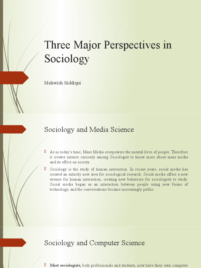 Three Major Perspectives in Sociology | PDF | Sociology | Philosophical ...