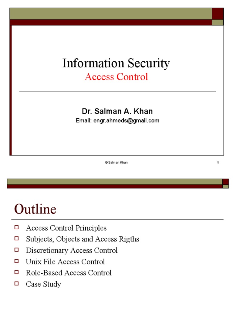 Information Security: Access Control | PDF | Computer Access Control | Security Technology