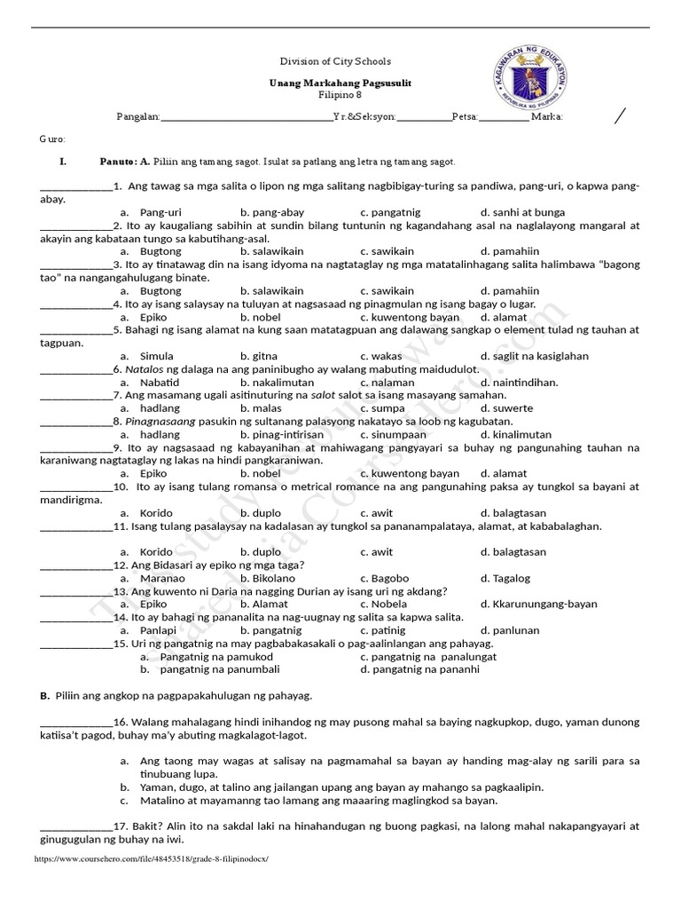 Grade 8 Filipino | PDF