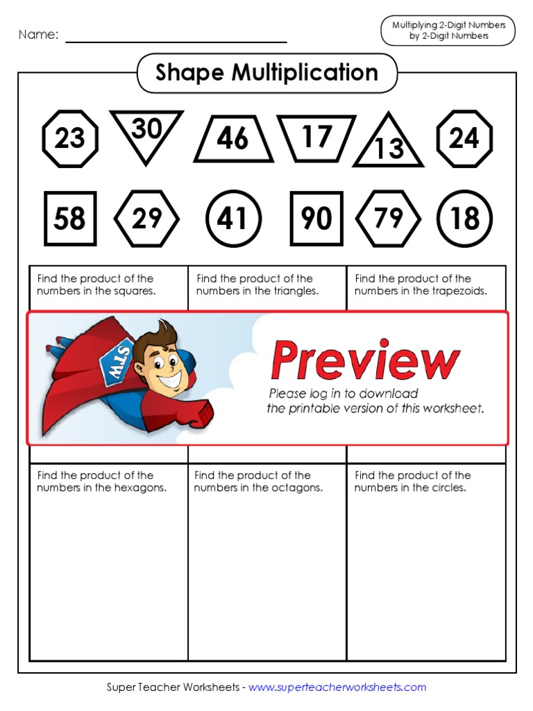 Shape Multiplication 2by2digit | PDF