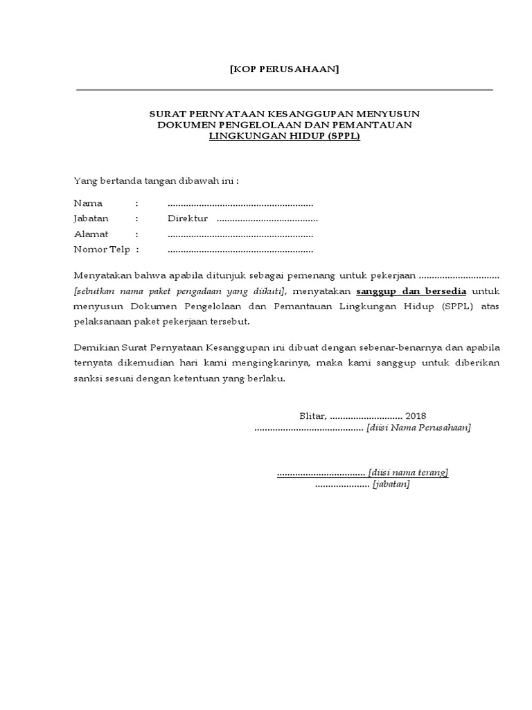Contoh Form SPPL 2018 | PDF