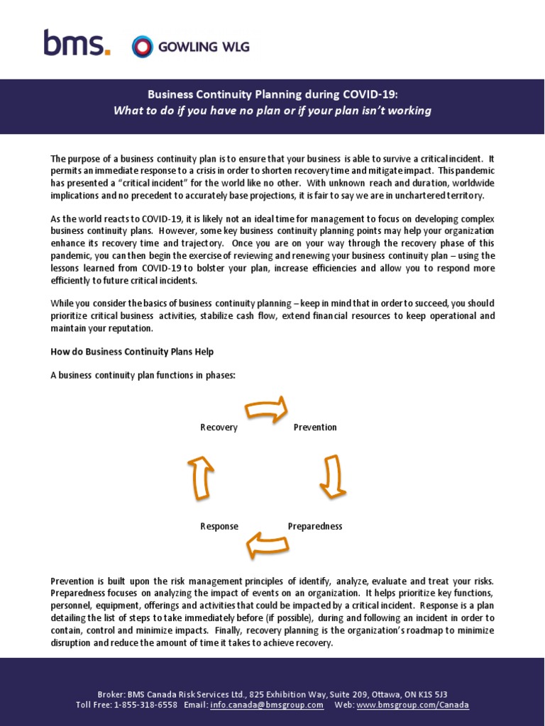 COVID-19 - Business Continuity Planning | PDF