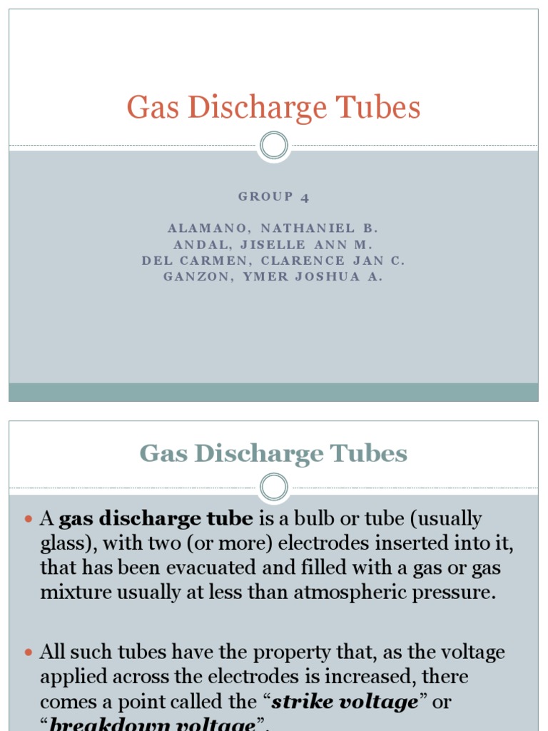 Gas Discharge Tubes | PDF | Electric Arc | Electrical Breakdown