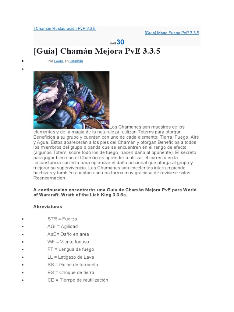 Chamán Restauración PVP 3 | PDF | Ocio