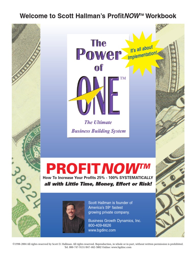 Profitnow: Welcome To Scott Hallman'S Profitnow Workbook | PDF ...