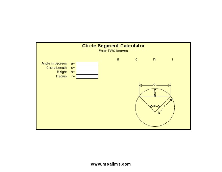 610 Circle Segment Calculator | PDF