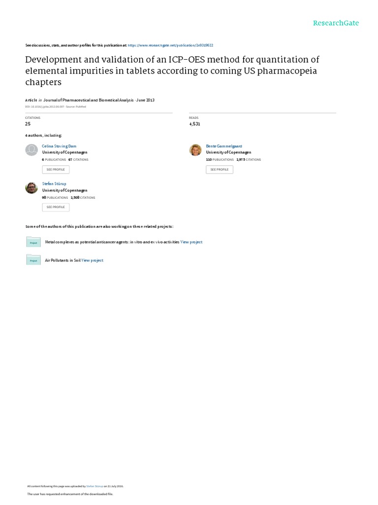 Icp-Ms For Usp | PDF | Detection Limit | Materials