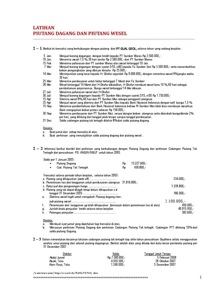 2 Piutang Dagang Dan Piutang Wesel | PDF