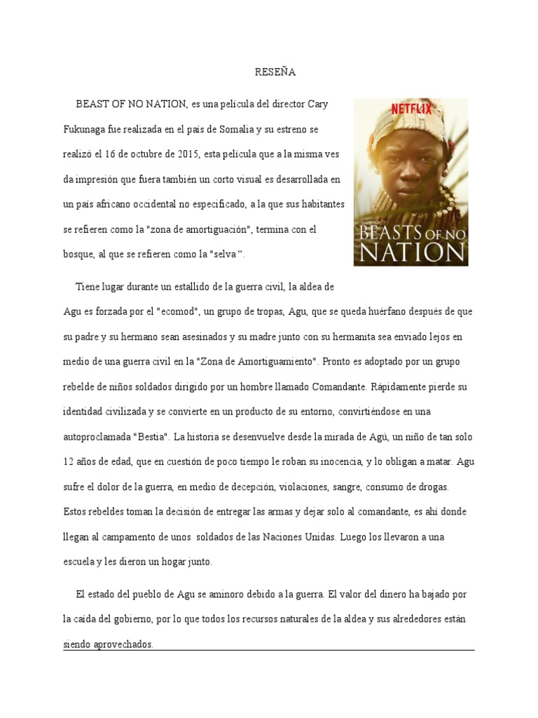 Reseña Beast of No Nation | PDF