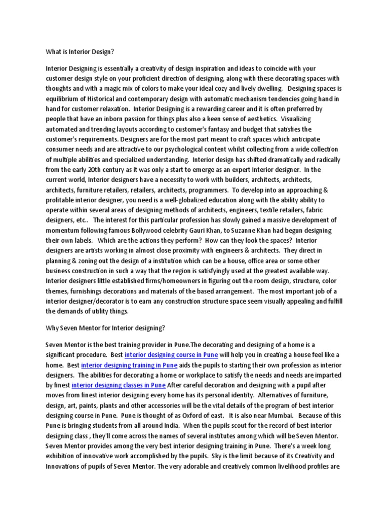 Interior Designing Seven Mentor | PDF