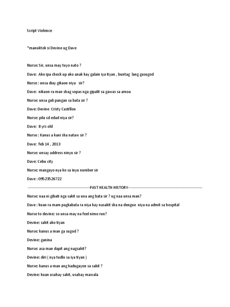 Script Violence | PDF