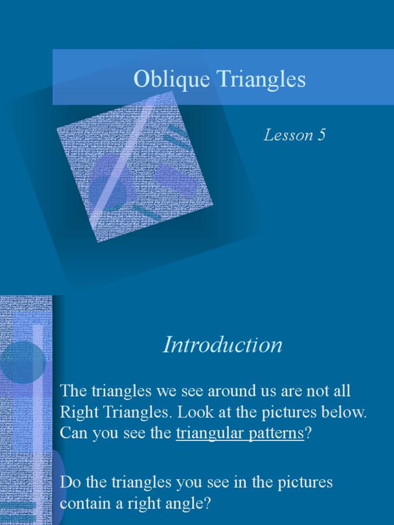 Oblique Triangles | PDF
